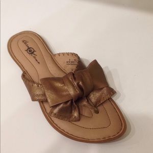 Born | Shoes | Born Crown Textured Gold Metallic Thong Sandal | Poshmark